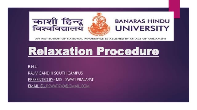 RELAXATION TECHNIQUES | PPTX | Physical Therapy | Wellness