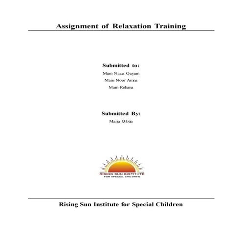 Relaxation training | DOCX | Physical Therapy | Wellness