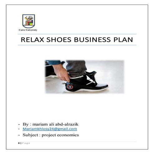 Relax shoes business plan | DOCX