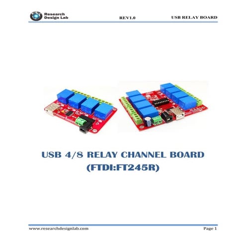 USB 4-8 Channel Relay Board | PDF