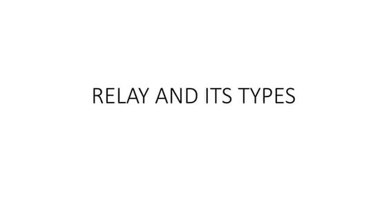 Relays | PPT