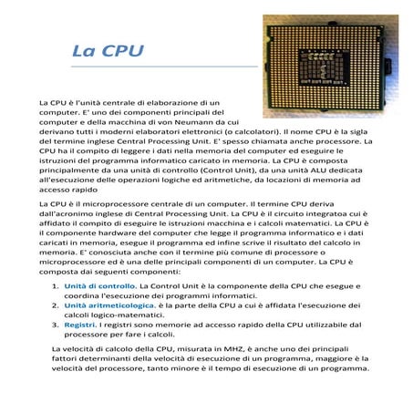 Relazione cpu | PDF