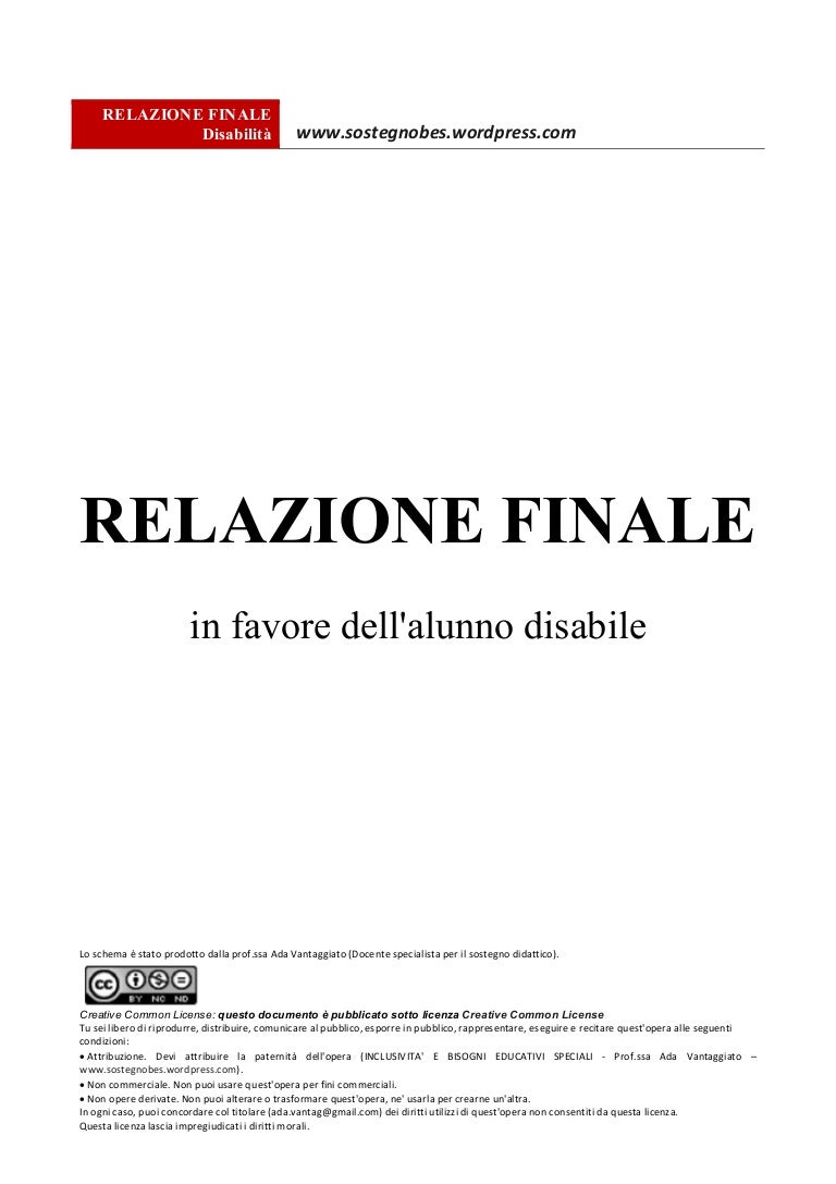Schema di relazione finale H