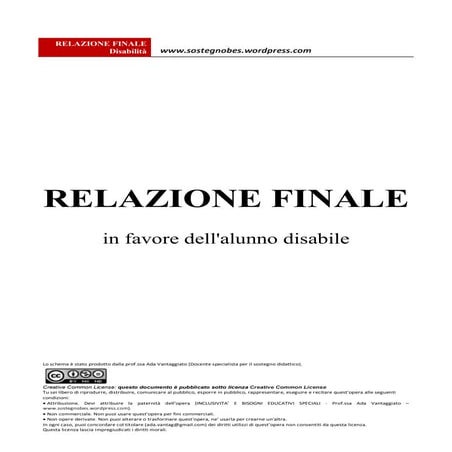 Schema di relazione finale H | PDF