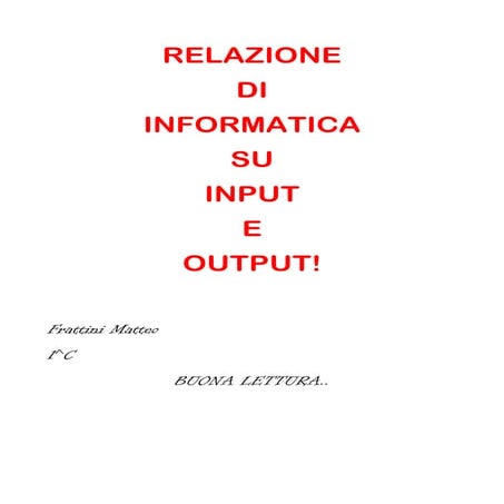 Relazione input e output | DOCX