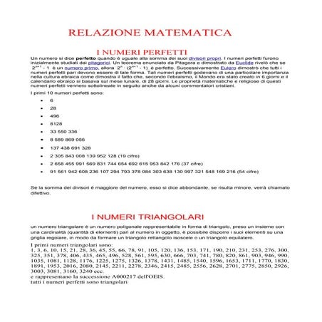 Relazione matematica | DOC