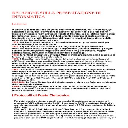 Relazione sulla presentazione di informatica | DOC