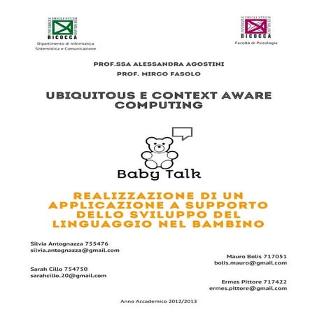 Relazione Ubiquitous e Context Aware Computing | PDF
