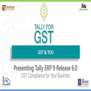 Ready for Gst with Tally.erp 9 Release 6 0 Presentation | PPTX