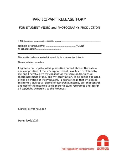 Release form 2 | PDF