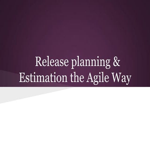 [Agile Thailand 2012] Release planning & estimation the agile way | PPT