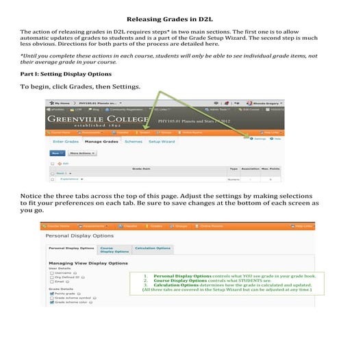 Releasing grades in d2 l | PDF