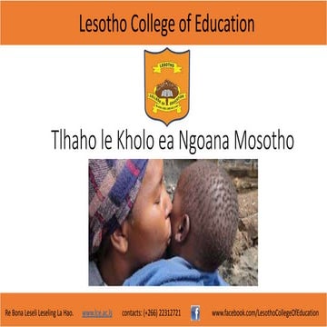 Tlhaho le kholo ea ngoana oa mosotho | PPTX