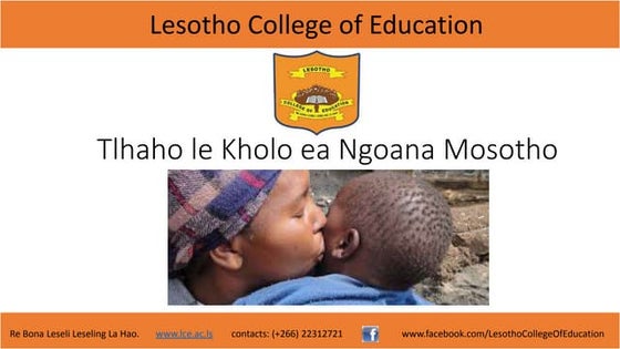 Tlhaho le kholo ea ngoana oa mosotho | PPT