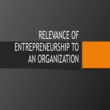 Entrepreneurship Relevance of the Course | PDF