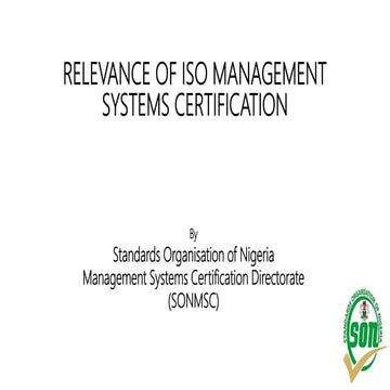 Relevance of iso management systems certification | PPTX