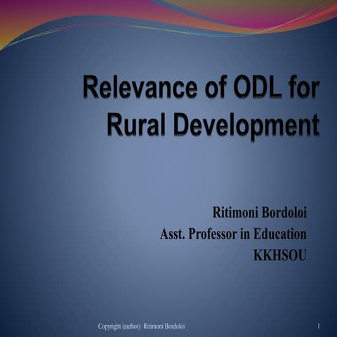 Relevance of odl for rural development final | PPTX