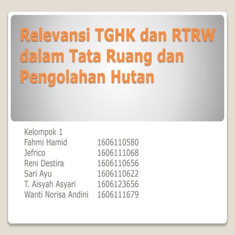 Relevansi tghk dan rtrw dalam tata ruang | PPTX