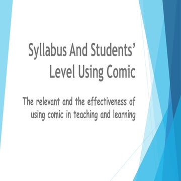 Relevants of using comics in the classroom | PPTX