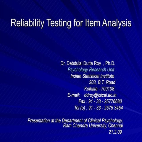 Reliability | PPT