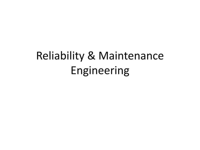 Reliability Engineering | PPT