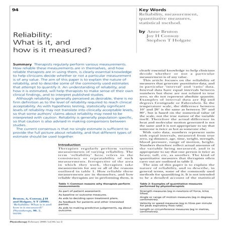 Reliability what is it, and how is it measured | PDF