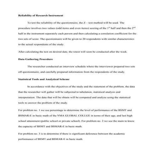 Reliability acknowledgement statistical tools and analytical scheme | PDF