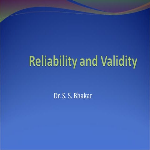Importance of Reliability and validity in Research | PPT | Physics ...