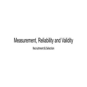 Reliability and validity w3 | PPTX