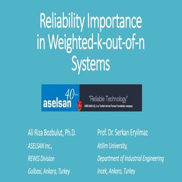 Reliability Importance in Weighted-k-out-of-n Systems | PDF