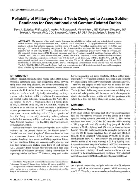 Usmc combat load report 2003 | PDF