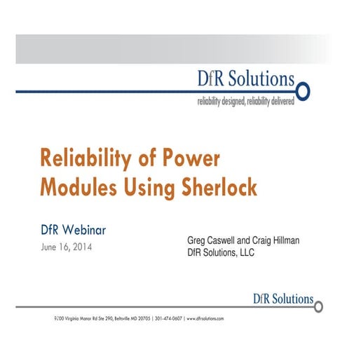 Reliability of power modules using sherlock | PPT