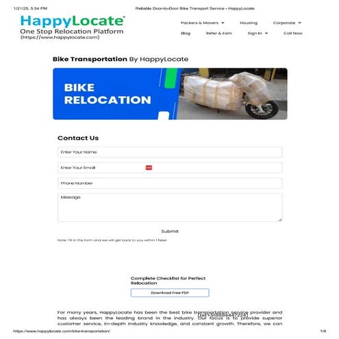 Reliable Door-to-Door Bike Transport Service - HappyLocate PDF.pdf