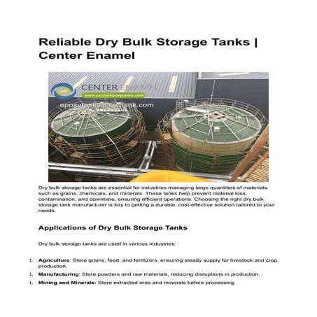 Reliable Dry Bulk Storage Tanks _ Center Enamel.docx