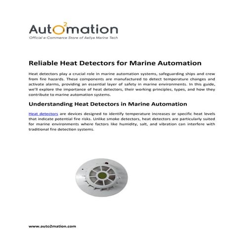What is a Heat Detector and types of heat detector? | PDF