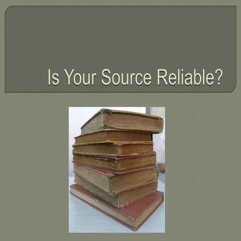 Reliable sources | PPTX