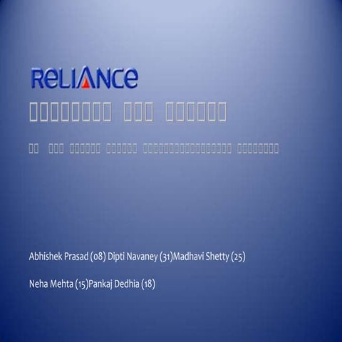 Reliance Communications Marketing Stratergy | PPTX