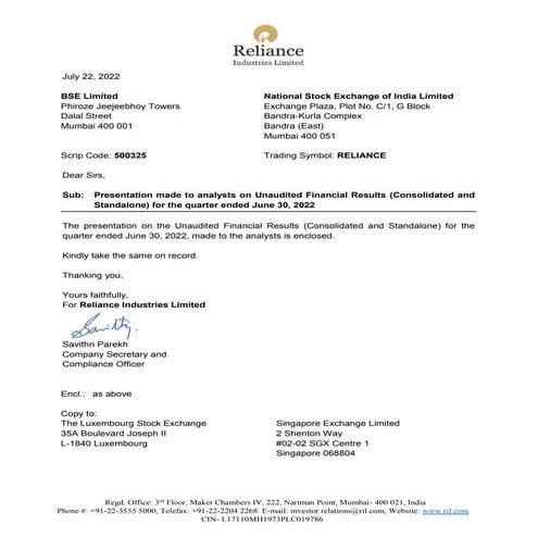 RELIANCE - Investor Presentation - 22-Jul-22 - Tickertape.pdf