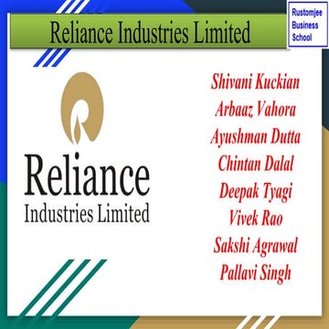 Reliance Corporate Presentation | PPTX