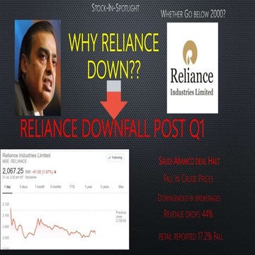 Reliance Downfall Post Q1 Results Detailed analysis Reliance share ...