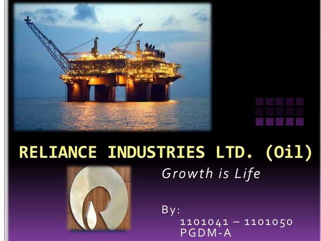 Reliance Industries Limited ppt | PPTX