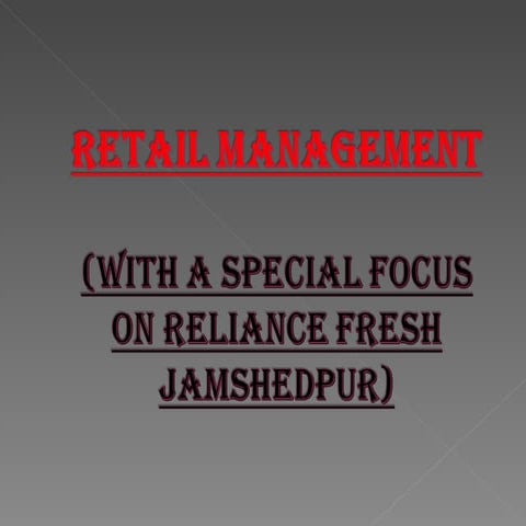 Reliance fresh2 | PPT