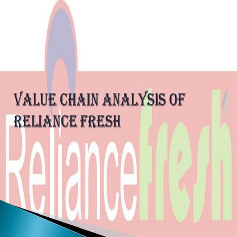 Reliance fresh value chain analysis | PPTX