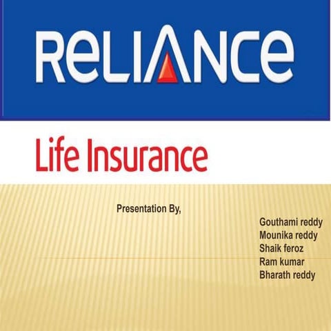 Reliance life ppt | PPTX | Life Insurance | Insurance