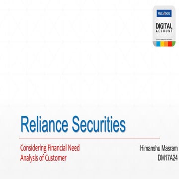 Reliance securities | PPTX