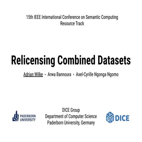 Relicensing Combined Datasets (ReCoDa) | PPT