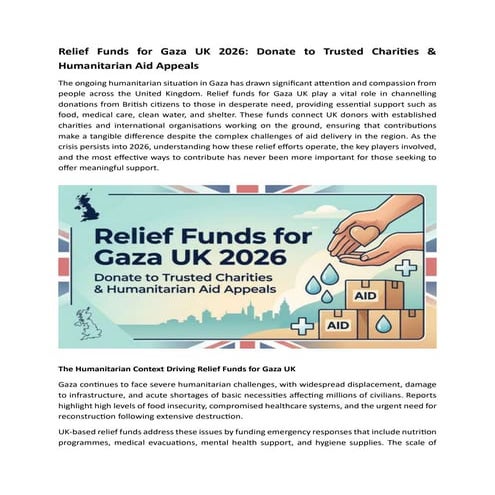 Medical Funds for Gaza: UK Aid, Donations & Healthcare Support 2026 | PDF