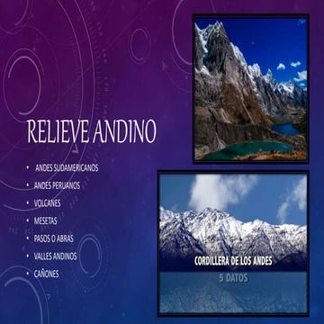 RELIEVE ANDINO. Andes sudamericanos y peruanos. | PPTX