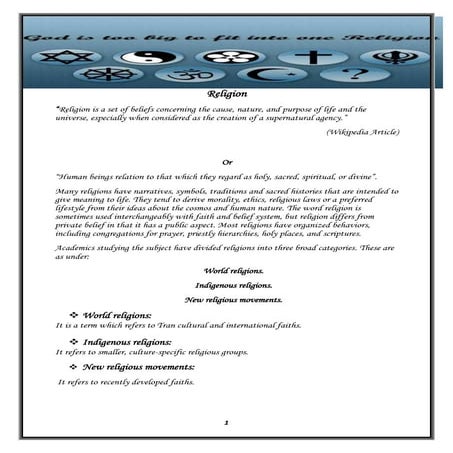 Religion | DOCX | Christianity | Religion & Spirituality