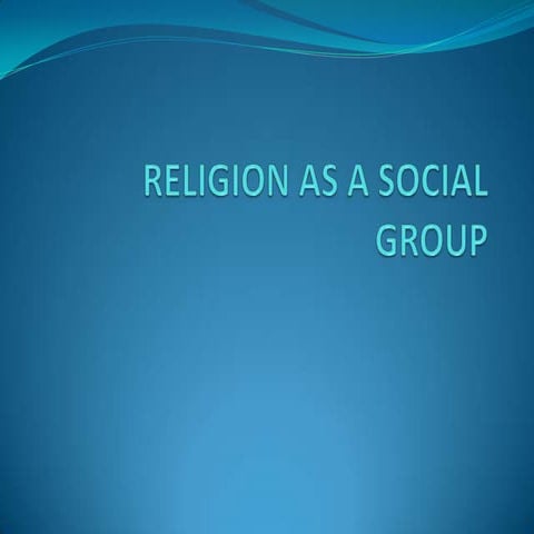 Religion as a social group | PPTX